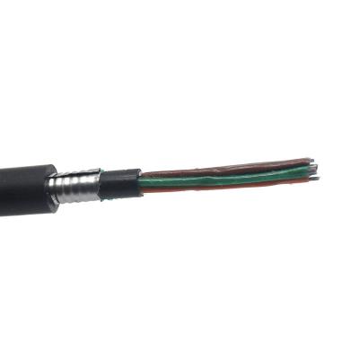 China GYTY53 Armored Fiber Optic Cable Stranded Loose Tube 2-144 Core Steel Tape Al Tape for sale