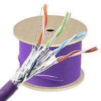 China Double Shielded 2000MHz Industrial Ethernet Cable FTP 23AWG Solid Copper Cat8 Network Cable for sale