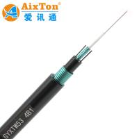 China Direct Buried PE Outer Jacket 8 Fibers GYXTW53 Double PSP Armored Fiber Optic Cable for sale