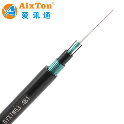China Direct Buried PE Outer Jacket 8 Fibers GYXTW53 Double PSP Armored Fiber Optic Cable for sale