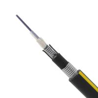 China 24 Core Single Mode Fiber Optic Cable GYXTW53 Double Sheath PE Black Buried Cable for sale