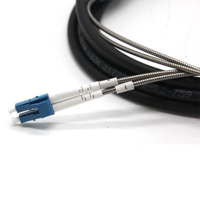 China Ftta Duplex Fiber Armored Fiber Optic Patch Cord Outdoor 3m 5m 7m Black for sale