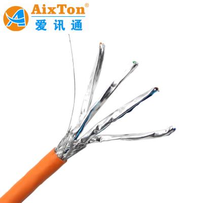 China Cat 7 Cable 23AWG Solid Pure Copper FFTP SFTP Shielded CAT7 Cat8 Network Cable for sale