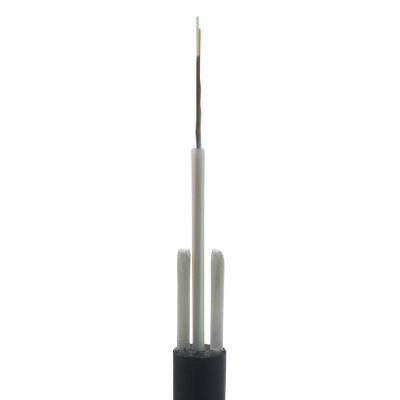 China Outdoor Aerial Fiber Cable Center Loose Tube 4 Cores G652D GYFXTY PE Jacket FRP Messenger Wire for sale