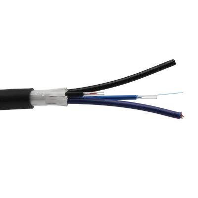 China Optics 12-48-Core Hybrid Cable Copper Wire Power Composite PE Jacket FTTH SM Type Optical Fiber Cable for sale