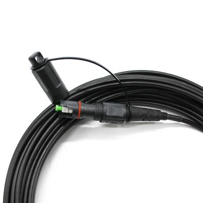 China Fiber Count 2 Waterproof Optitap Corning SC APC Connector Fiber Optic Patch Cord With G657a1 G657a2 Single Mode Flat Drop Cable Wavelength 1310/1550nm for sale