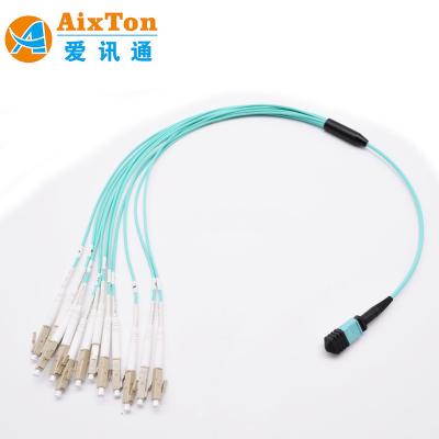 China 8 Core 12 Core MPO MTP Patch Cord MM OM3 OM4 Female To LC Fiber 12 Core MPO MTP Patch Cord 5 Meter 10 Meter for sale