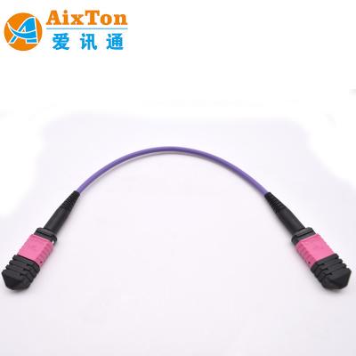 China Vietnam Manufacture MM OM4 MTP / MPO 8 12 24 Cores Cable Fiber Optical Patch Cord for sale