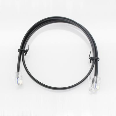 China 6 Core Telephone Cable With RJ12 Plugs Ends PVC Jacket White, RJ25 Flat for sale