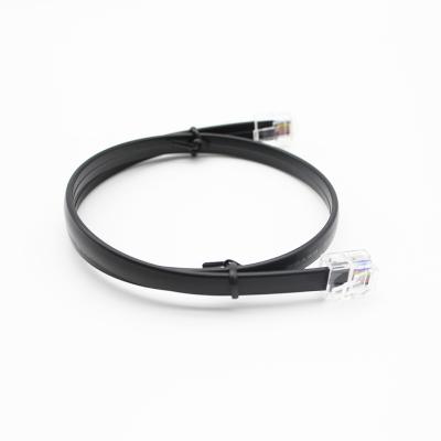 China Custom RJ12 RJ11 Telephone Cable 6P6C 6P4C With Flat Cable Voice Phone Cord for sale
