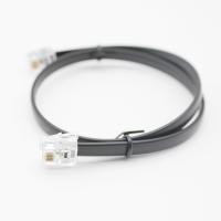 China Black RJ12 6P6C Telephone Flat Cable 28AWG 6-core CABLE 3.2ft Pure Copper 6P6C RJ11 Connector for sale