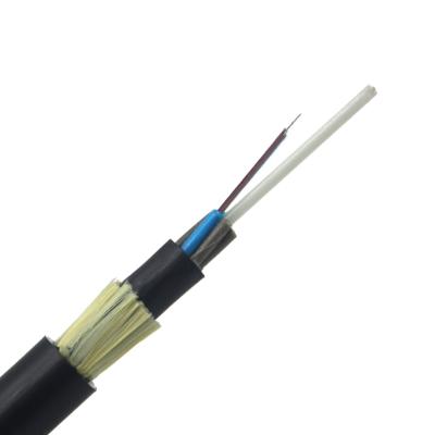 China ADSS Outdoor double Sheath 24 48 96 144 of Aramid Yarn Strength Aerial Fiber Cable ADSS with PE/AT Jacket for sale