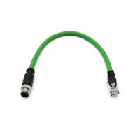 China IP67 Industrial Ethernet M12 X Coded 8pin Male Straight to RJ45 Male Molded Cable Ethernet Communication Network Cable for sale