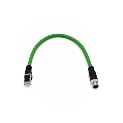 China Flexible Shielded CAT6A Ethernet M12 8pin X-Coded D Coding Industrial Camera M12 4 Position D-Coded for sale