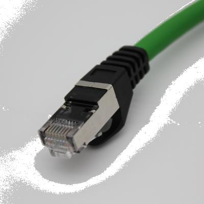 China M12 D-Code 8-Pin to RJ45 Shielded Cat6e Cable PUR Oil-Resistant for sale