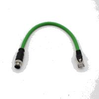 China M12 D Code 4 Pin to RJ45 Cable 100Mbps CAT6A SFTP Industrial Ethernet Cable IP67 Shielded for sale