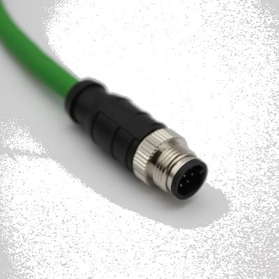 China IP67 Industrial Ethernet Cable M12 X Coded to RJ45 Data Communication Cable M12 to RJ45 Patch Cable for sale