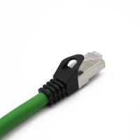 China IP67 M12 X-Code Male to RJ45 Plug Shielded Industrial Ethernet Cable Cat5e PUR 4X2X26AWG for sale