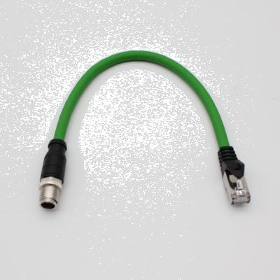 China 8pin X-Coded M12 X to RJ45 Ethernet CAT6A Cable for Industrial Camera for sale
