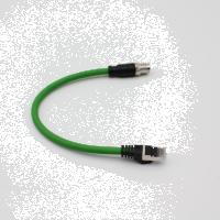 China 3-50 Meter IP67 M12 X-Code Male to RJ45 Industrial Ethernet Cable Cat5e Sf/UTP PUR Shielded for sale