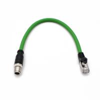 China 20m 8pin X-Coded M12 X to RJ45 Ethernet CAT6A Copper Conductor PUR Jacket Cable for Computer for sale