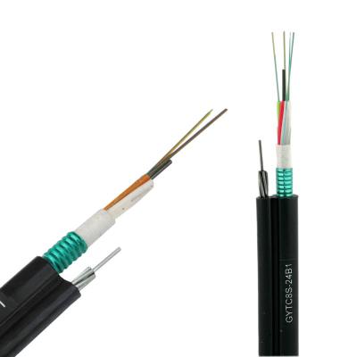 China Overhead Self Supporting Ftth Optical Cable Singlemode GYTC8S 24 Or 48 Core for sale