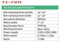 China Wheel width 3-15 inch Pneumatic Tire Changer 0.75kw With Swing Arm for sale