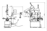 China Steel Head 14-26 inch 2500kg Tilt Back Tire Changer Machine With Help Arm for sale