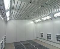 China 80℃ Steel Car Paint Booth Baking Oven With Italy Brand Diesel Burner Automotive Spray Booth for sale