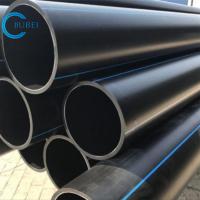 China Black With Blue Strips PN10 ISO4427 HDPE Pipe For Water Supplying System Supplier for sale