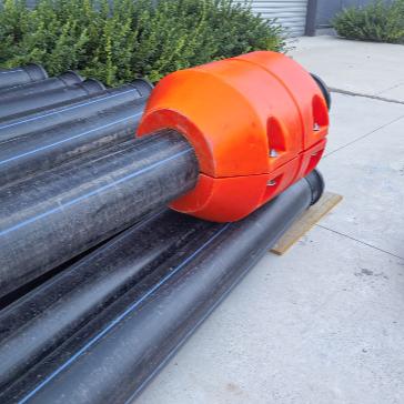 China Life Span 10 Years Dredging Pipe Floats Featuring Inner Foam High Density Pu Foam 38kgcub Durable Buoyancy for Marine Pipeline Systems for sale