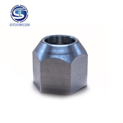 China CNC precision stainless steel machining parts external hexagonal nuts numerical control for sale