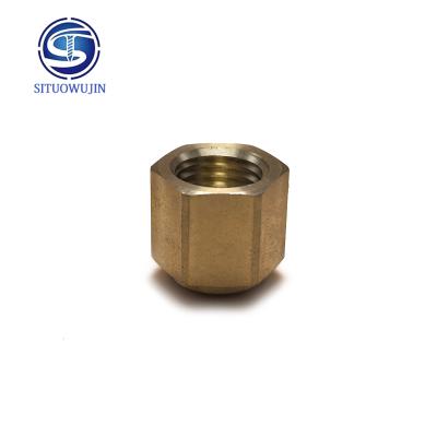 China CNC Machined Brass Hex Nut, Custom Brass Hexagonal Thread Fastener for sale