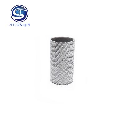 China Custom Mesh Pattern CNC Precision Machined Anti-Wear Stainless Steel Bushing Sleeve Hardware Fittings for sale