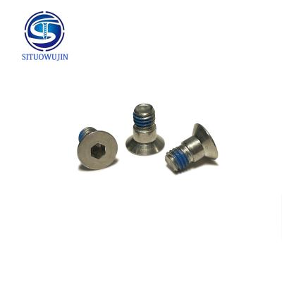 China Cross Countersunk Lock Screw with Anti-Loosing & Anti-Slip Coating and Standard Phillips Countersunk Head for Vibration Proof Fastening for sale