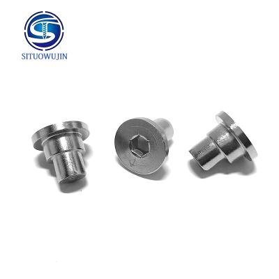 China Stainless Steel Hex Socket Eccentric Rivet Adjustable Hinge Rivet with Precision Finishing for Window & Door Hardware for sale