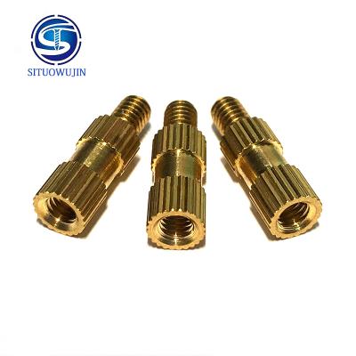 China High Corrosion Resistance Copper Column Screw with Anti-Rotation Knurled Design and Precision Thread Processing for PCB Board Support for sale