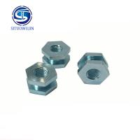 China Carbon Steel Hex Injection Molded Insert Nut with Knurled Anti-Rotation Structure and Precision Thread for Plastic Housing for sale