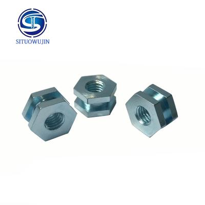 China Carbon Steel Hex Injection Molded Insert Nut with Knurled Anti-Rotation Structure and Precision Thread for Plastic Housing for sale