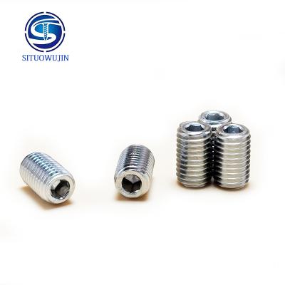 China SUS304 Stainless Steel Hexagon Socket Flat Point Set Screw Internal Hex Flat End Grub Screw for Precision Locking for sale