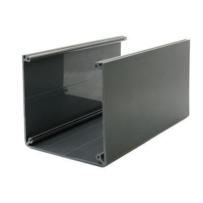 China PVC Profiles Black Tube ABS Sleeve Cover Extrusion Square Channel for sale