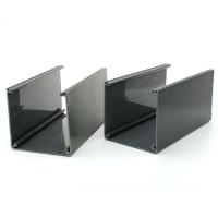 China PVC Profiles Black Tube ABS Sleeve Cover Extrusion Square Channel for sale