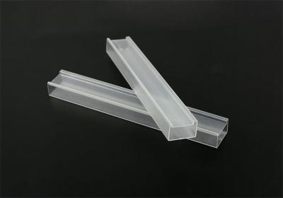 China ABS U Channel Cable Trunking System Clear Square Packing Tube Plastic Profiles Customized for sale