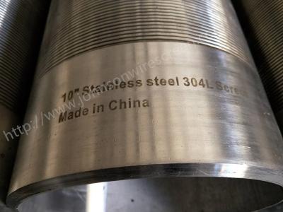 China Stainless Steel 304l Johnson Vee Wire Screen , Deep Well Wound Screen 35kg / Meter for sale