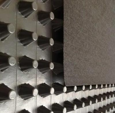 China Black HIPS Dimple Plastic Drainage Board 150kpa Compressive Strength ISO9001 for sale