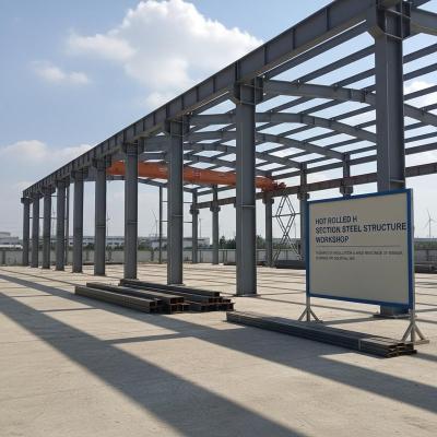 China Hot Rolled H Section Steel Structure Workshop with Grade 8 Seismic Resistance and 200km/h Wind Resistance for Industrial Buildings for sale