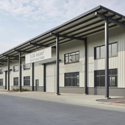 China Customized Steel Structure Warehouse with Aluminum Alloy Windows and 0.35kN/m² Roof Live Load for Low Maintenance Industrial Storage for sale