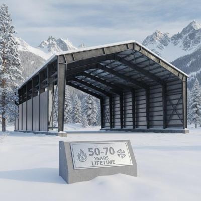 China Fireproof Snow Load Resistant Steel Structure Building with 50-70 Years Lifetime for sale