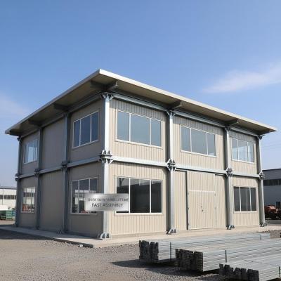 China Prefabricated Steel Structure Building with Over 50-70 Years Lifetime and Flat Roof Type for Fast Assembly for sale