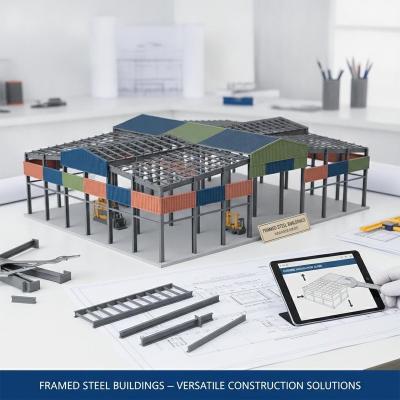 China Framed Steel Framed Buildings Featuring Customized Color and Gineer Helps To Instruct Installation Ideal for Versatile Construction Projects for sale